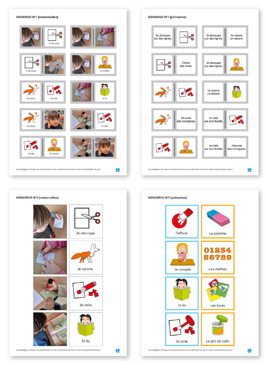 Dominos et mémorys - Les consignes… - Apprentissages de qualité - Atzeo